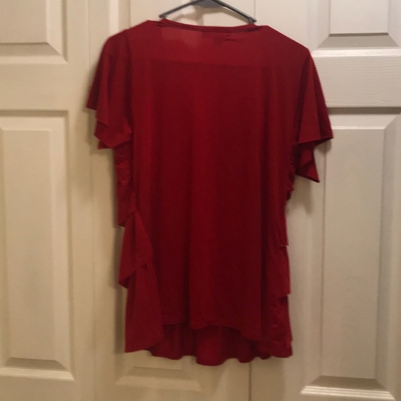 Absolutely Famous | Tops | Absolutely Famous Red Top Gold Beads Around ...